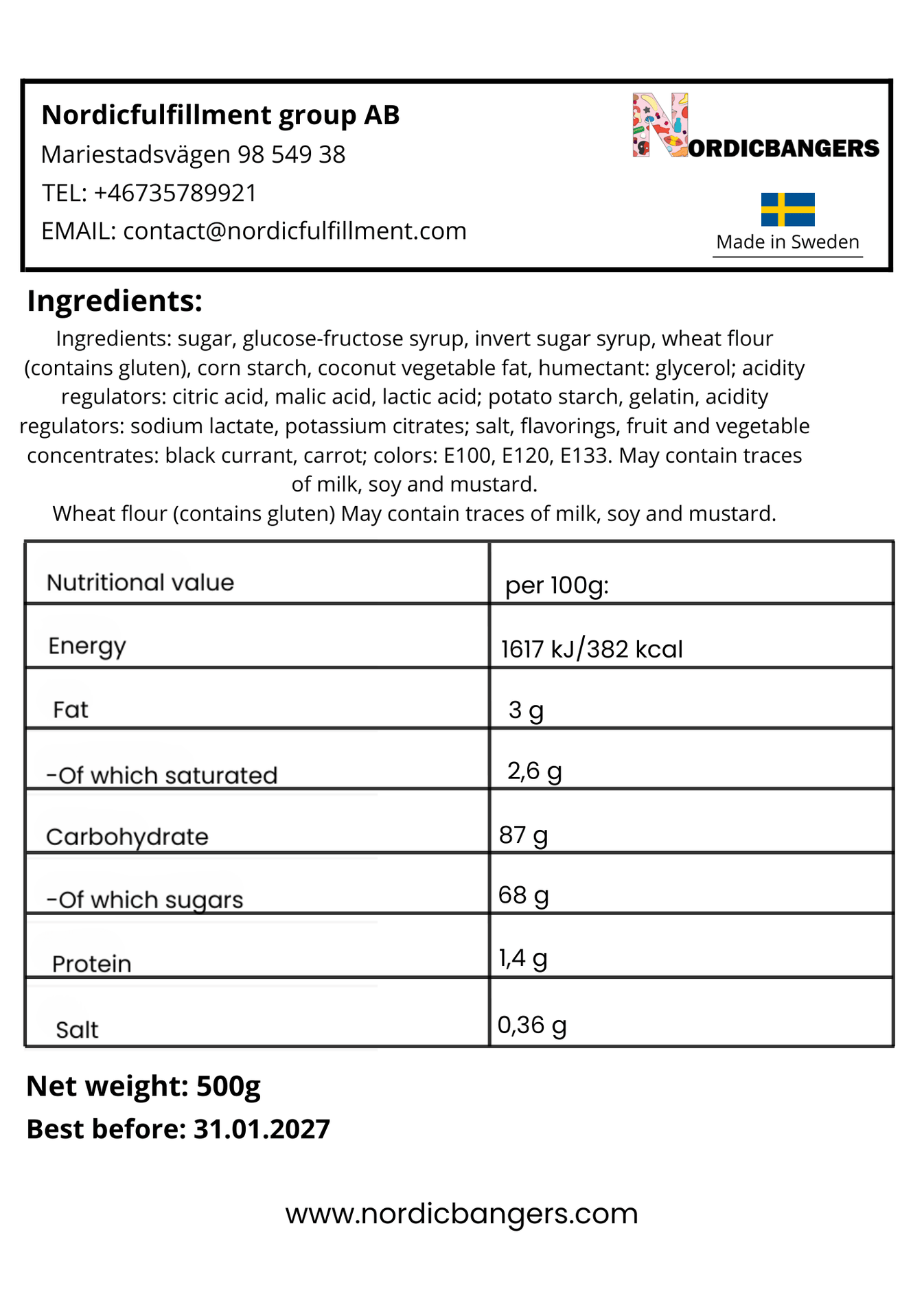 Swedish Candy - VIDAL XL Sour Watermelon – Nordicbangers
